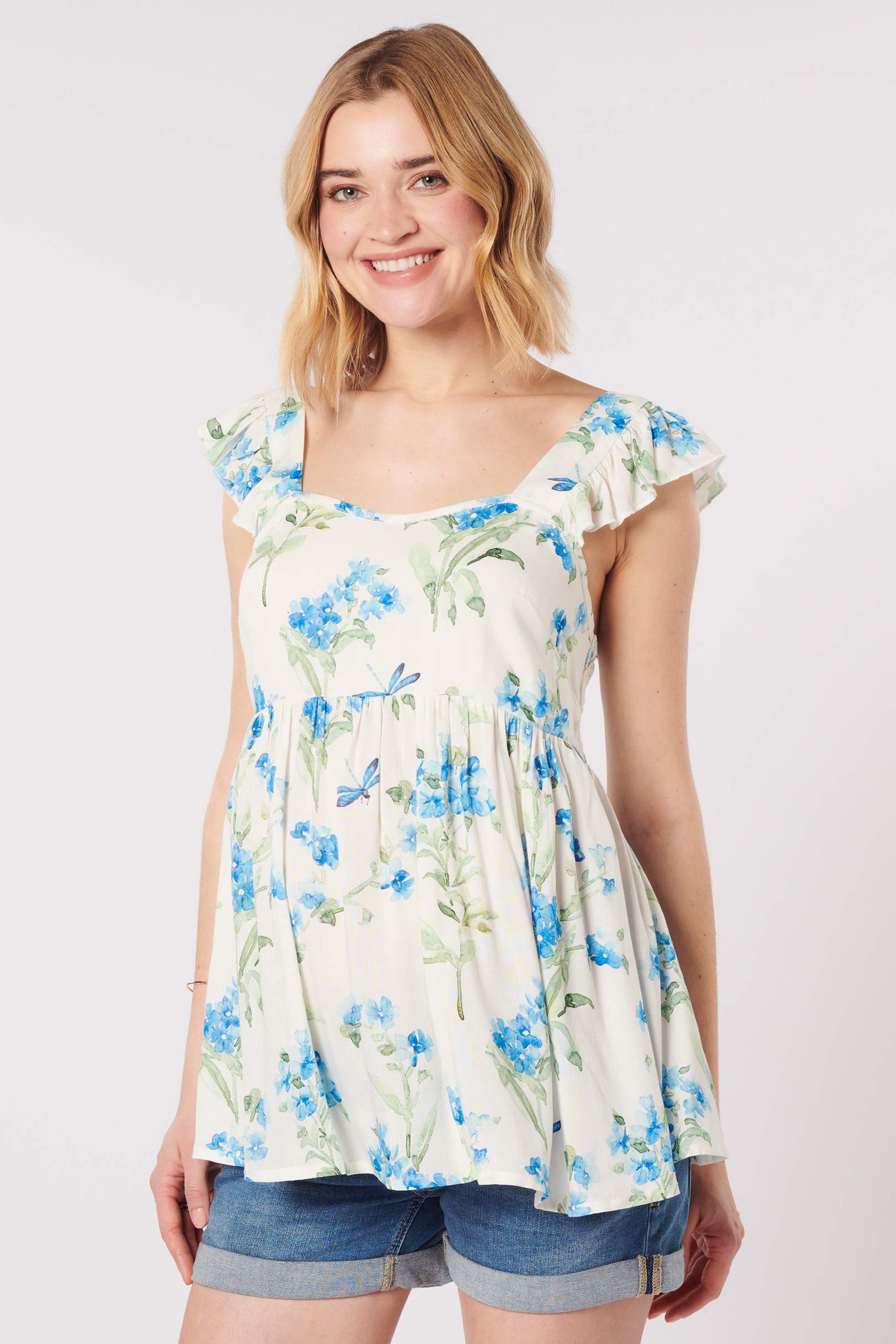 Babydoll maternity top with flower print – Mamarella GmbH