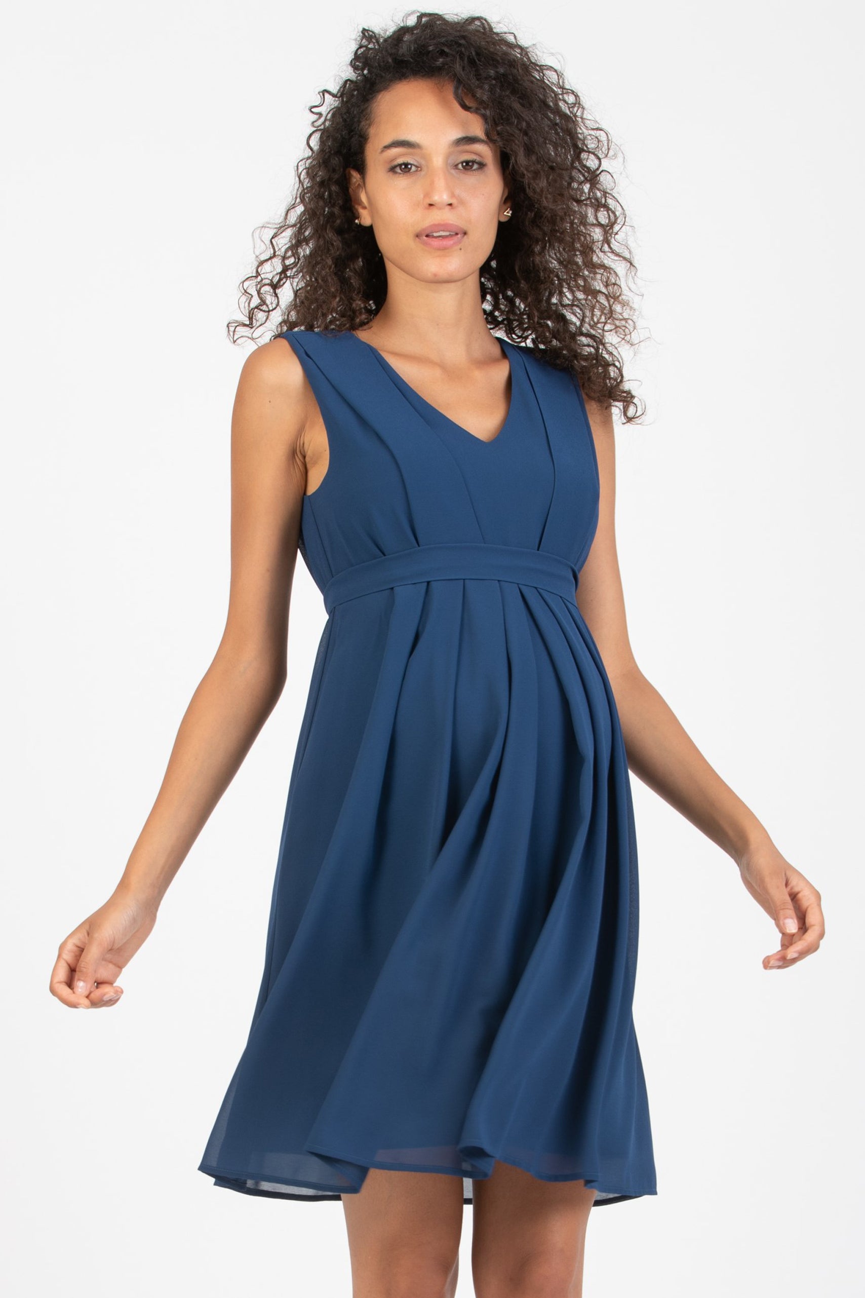 Chiffon maternity and nursing dress, blue – Mamarella GmbH