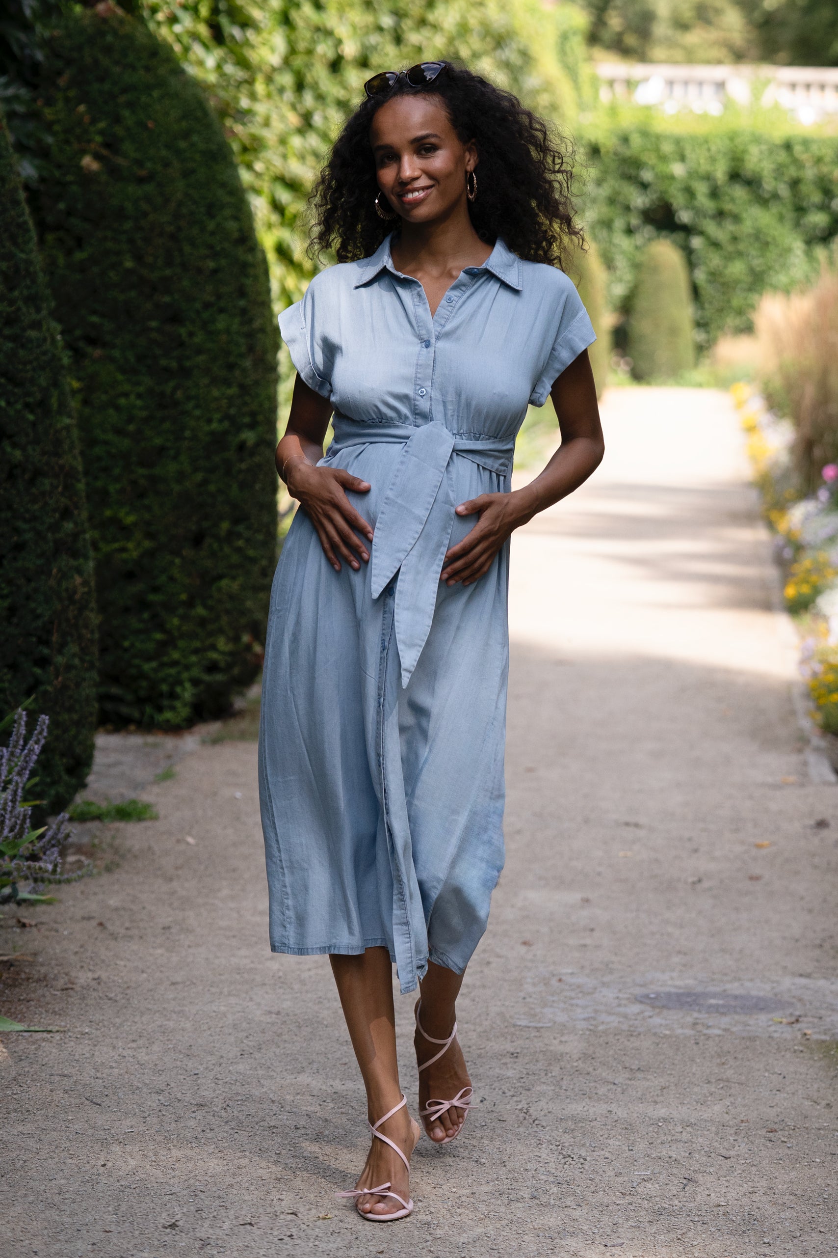 Chambray maternity and nursing shirt dress – Mamarella GmbH