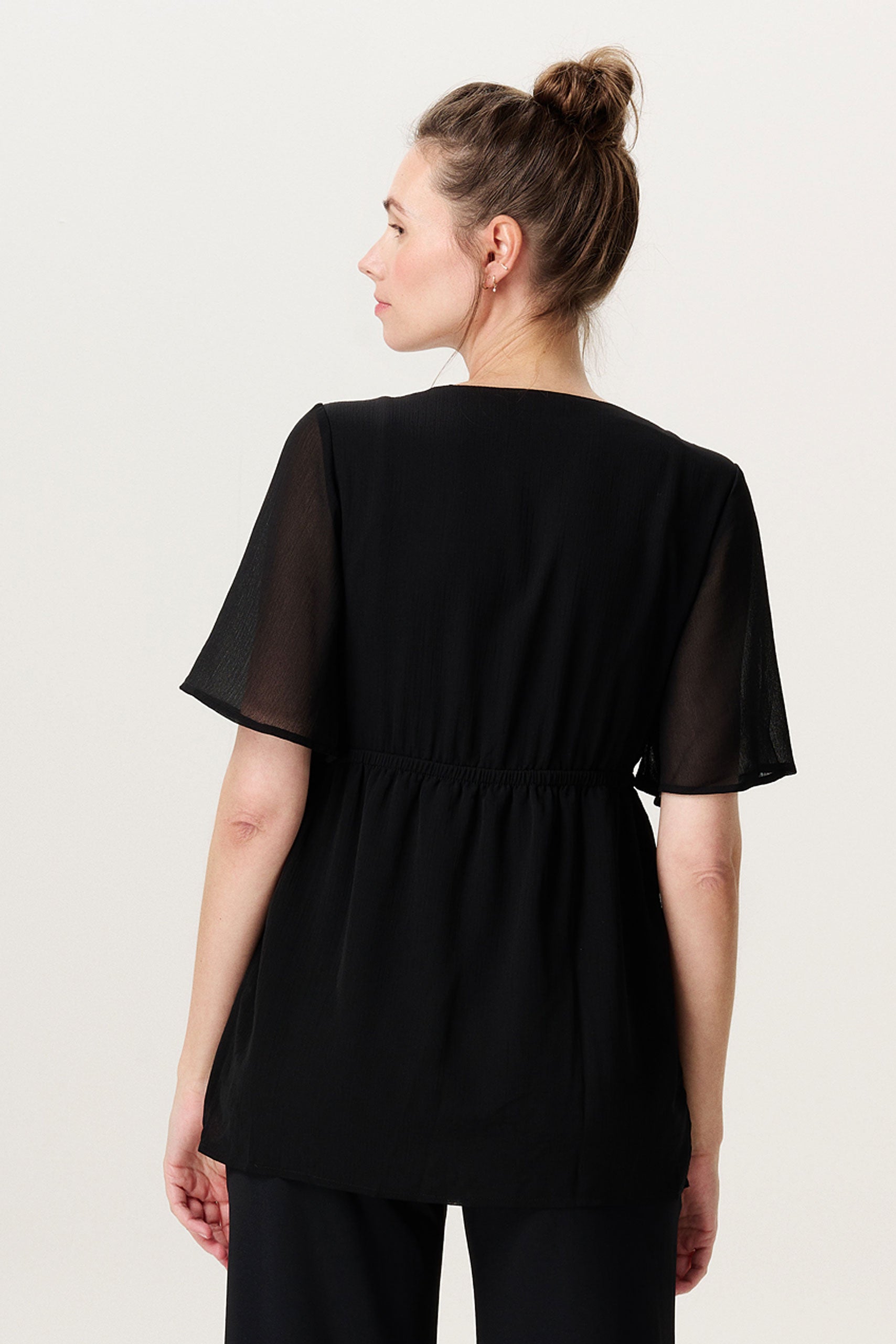 Eco Chiffon Maternity and Nursing Tunic, Black – Mamarella GmbH