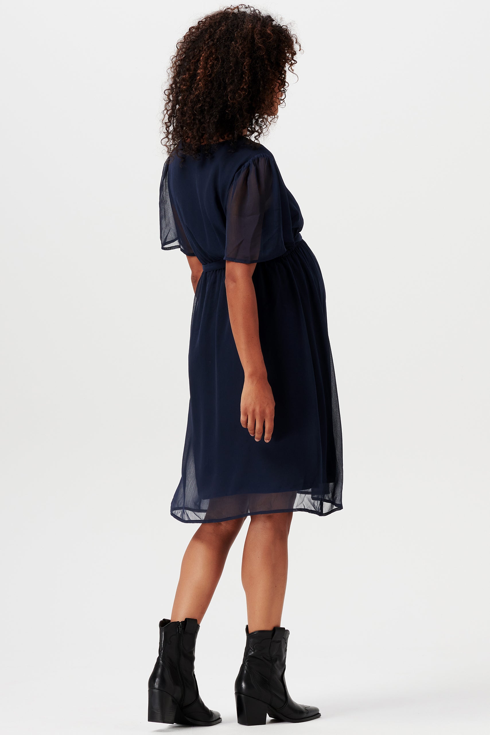 Eco Chiffon Umstandskleid navy – Mamarella GmbH
