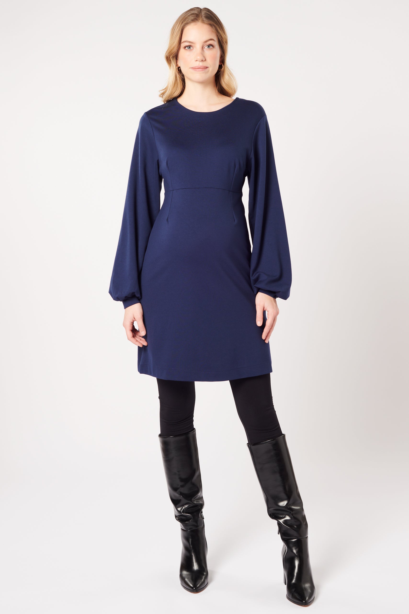 Ecovero sheath maternity dress with blouson sleeves – Mamarella GmbH