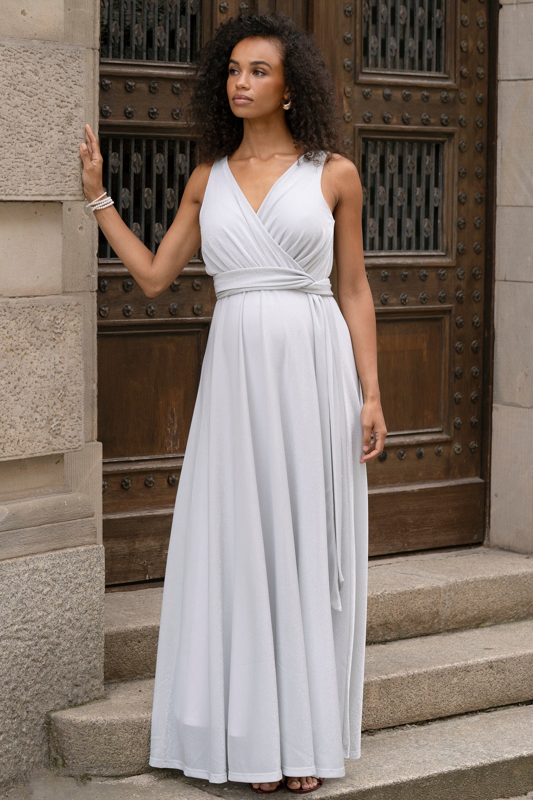 Maternity and nursing gown with lurex glitter effect – Mamarella GmbH