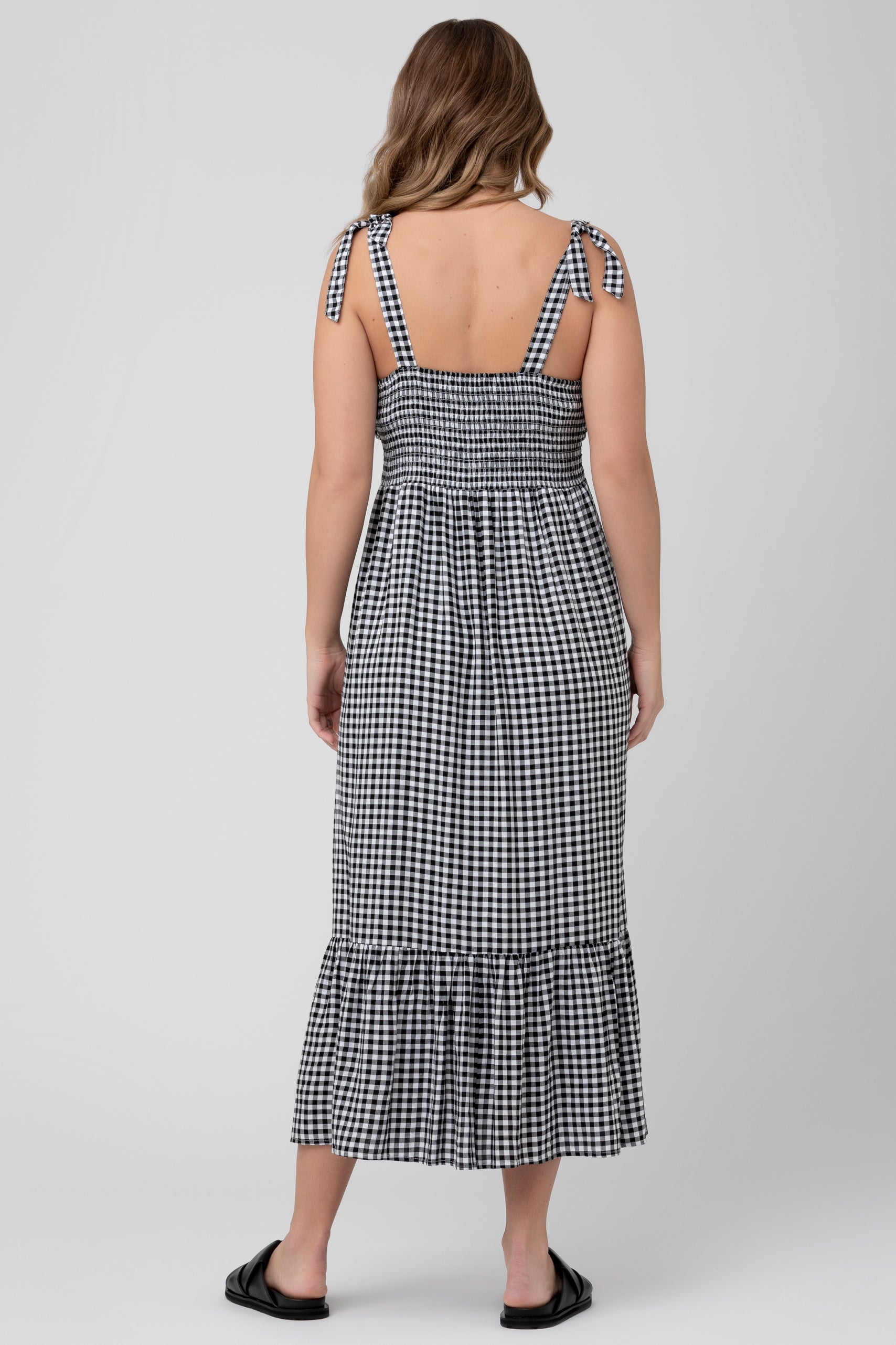 Gingham maternity and nursing dress black/white – Mamarella GmbH