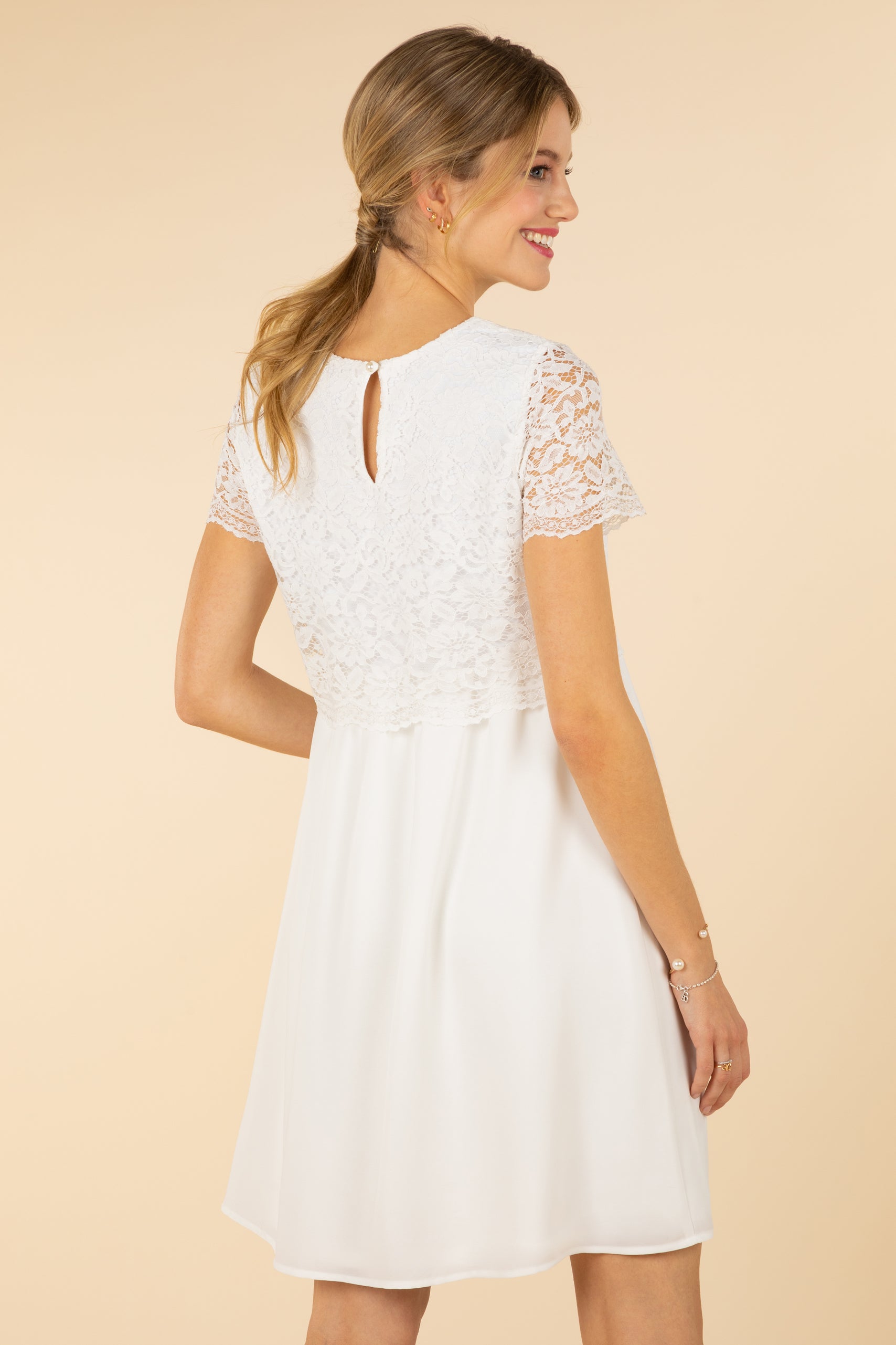 Maternity and breastfeeding wedding dress with lace – Mamarella GmbH