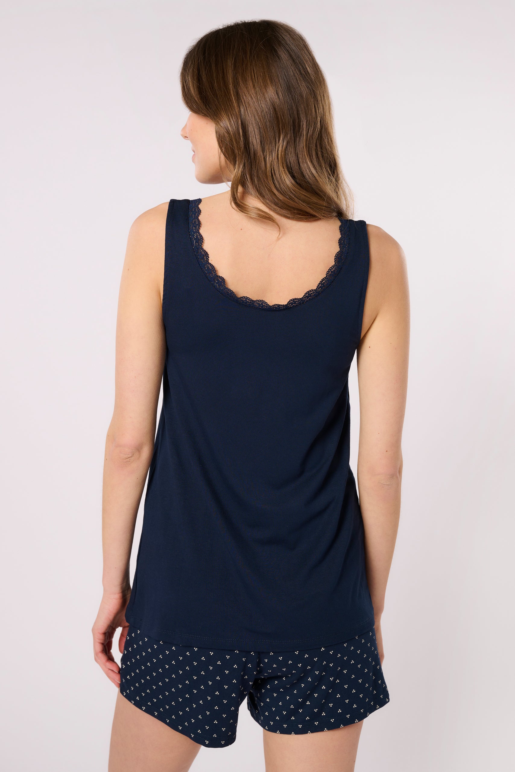 Eco Modal Umstands- und Still-Tanktop mit Spitze navy – Mamarella GmbH