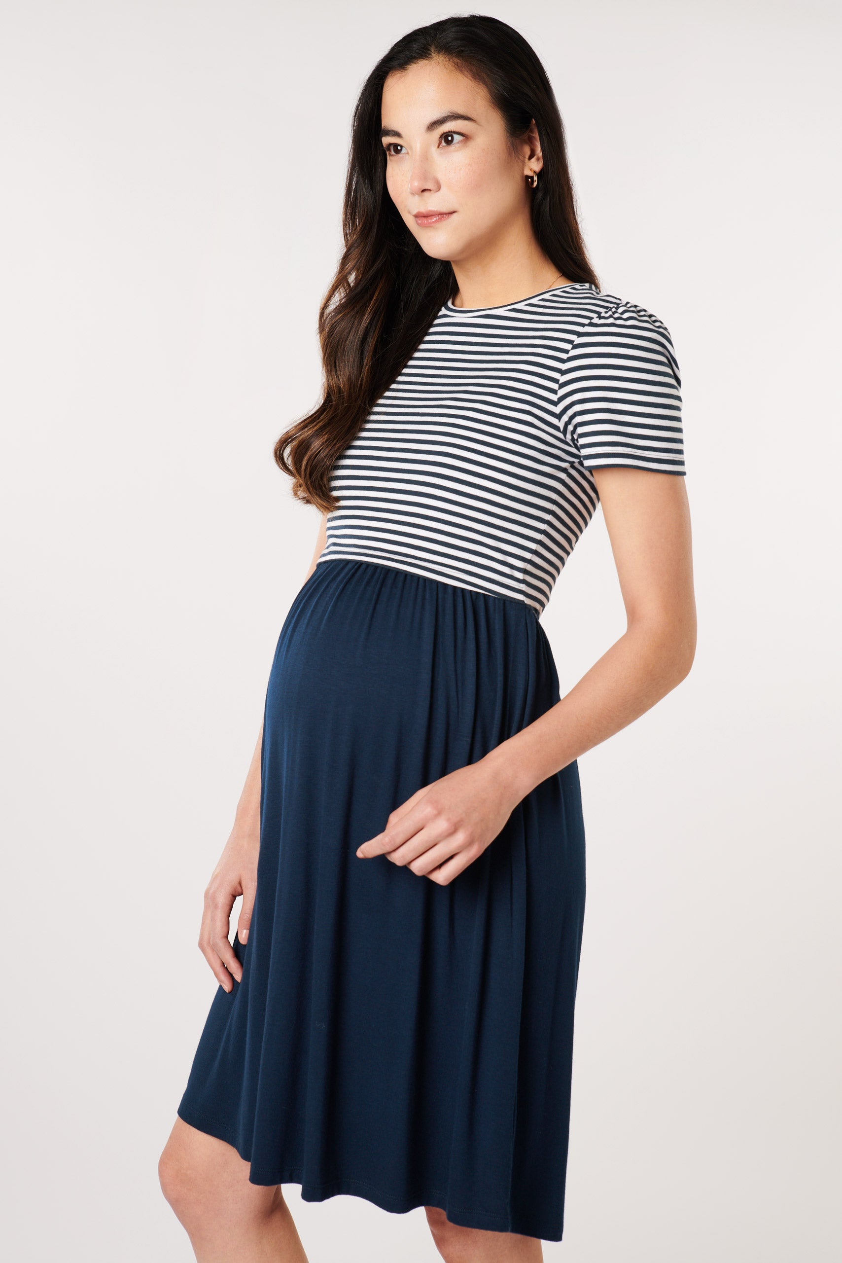 Organic Umstands- und Stillkleid mit Streifentop – Mamarella GmbH