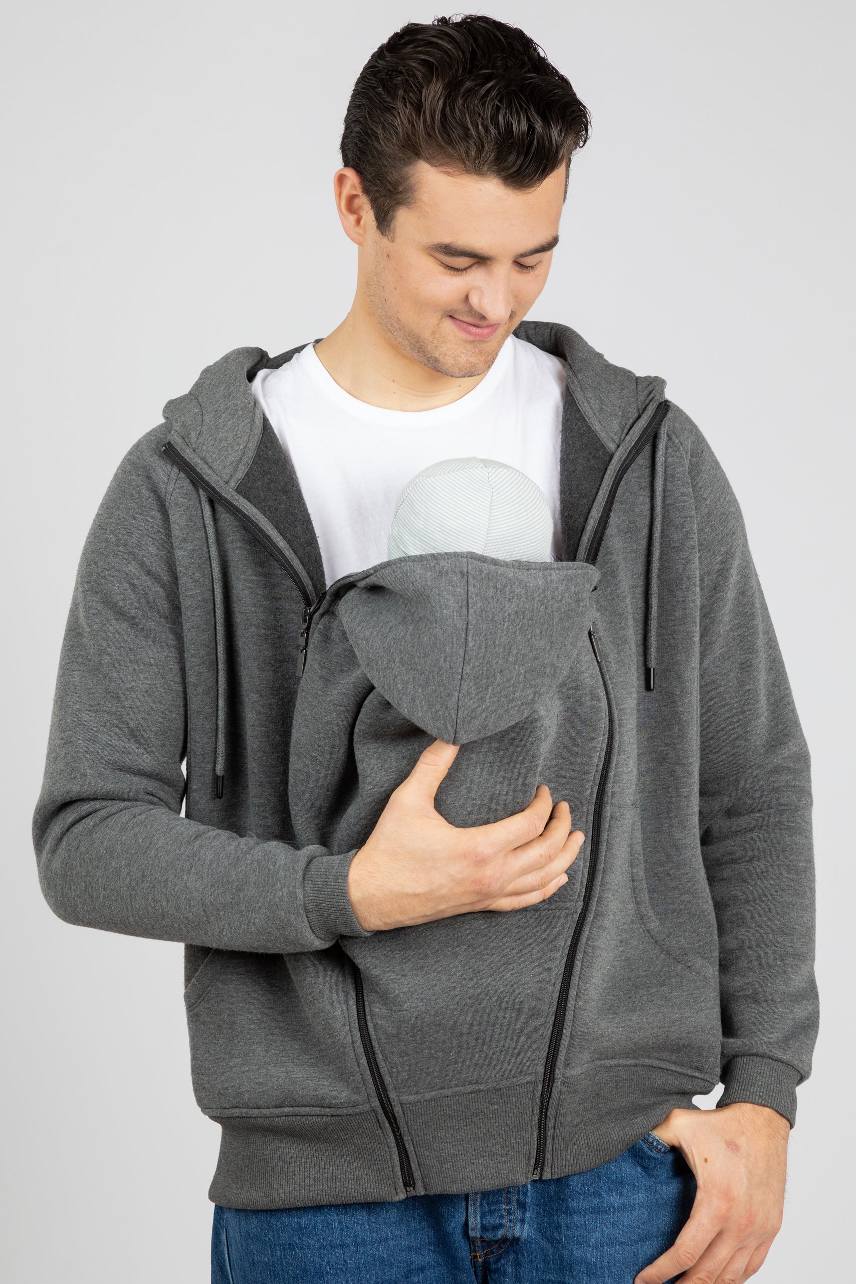 Papa Hoodie und Tragejacke grau – Mamarella GmbH