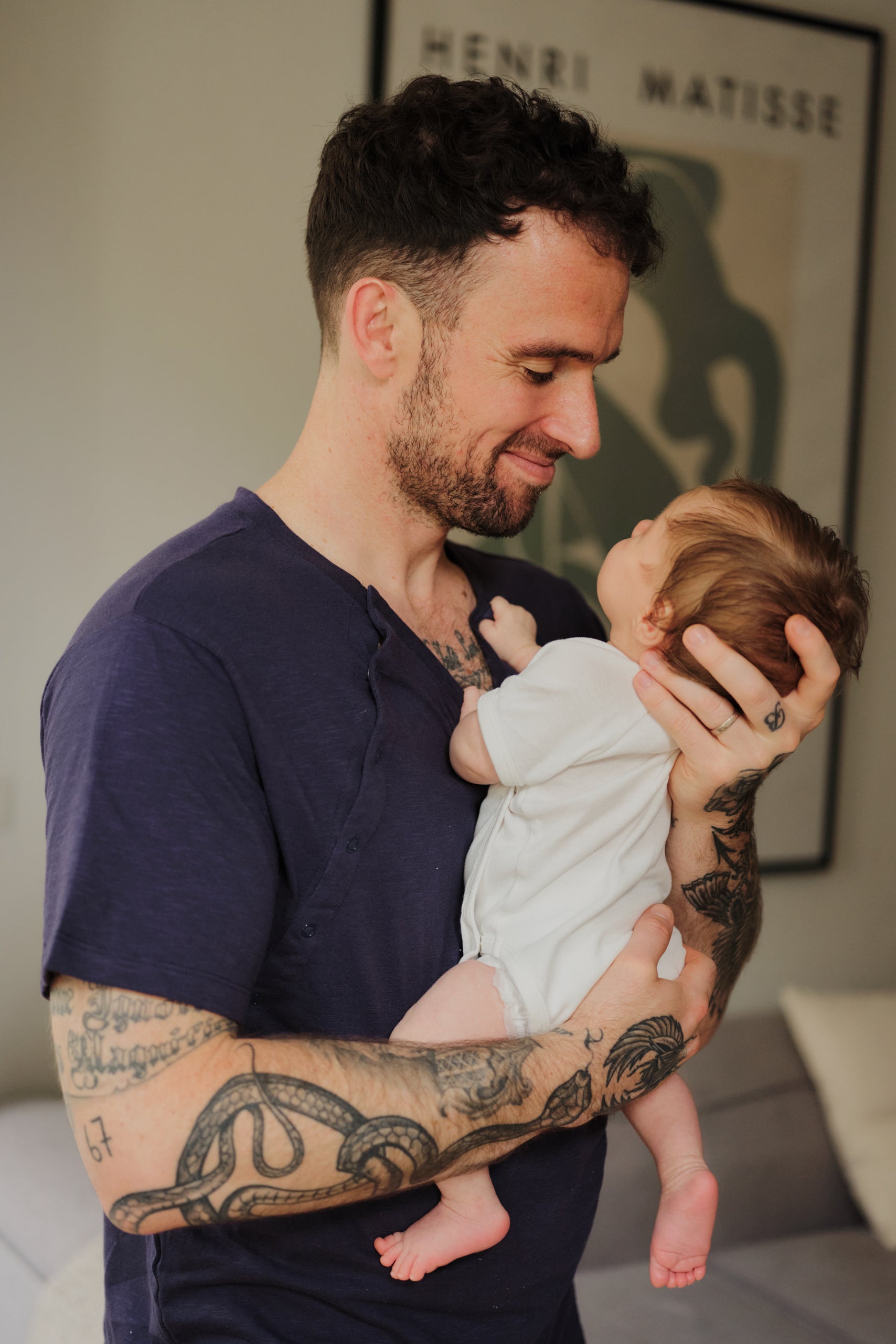 Papa Organic Skin To Skin Baby Bonding Shirt navy – Mamarella GmbH