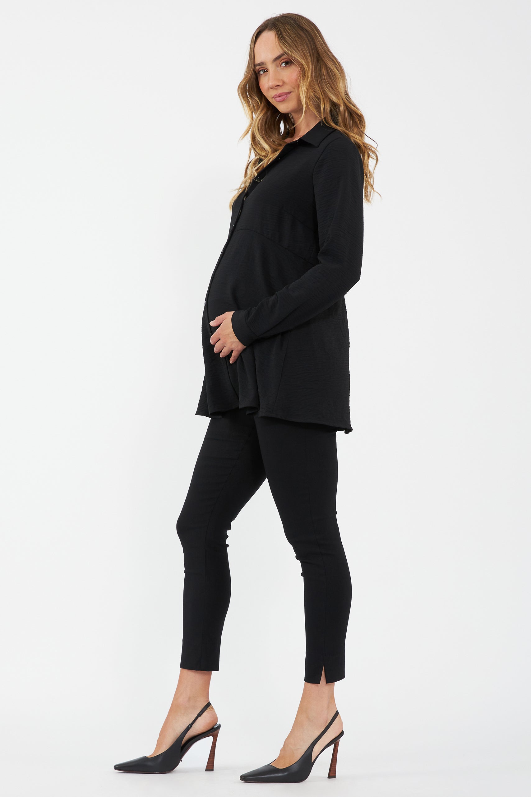 Peplum Umstands- und Stillbluse schwarz – Mamarella GmbH