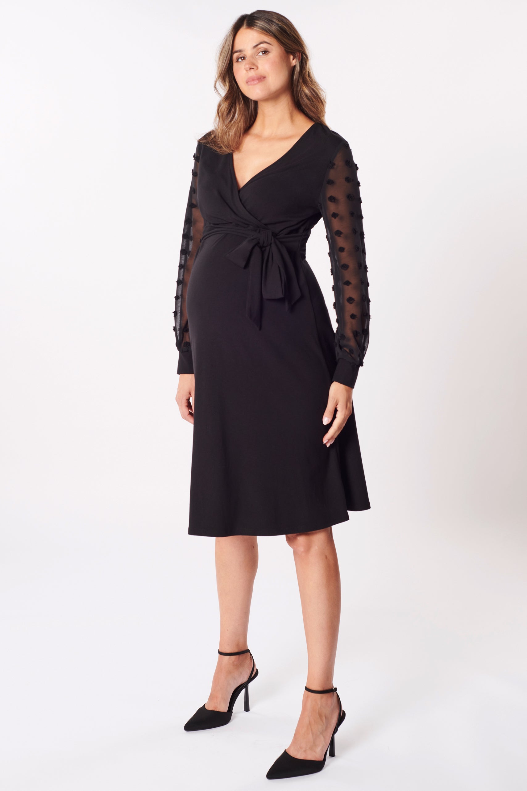 A-line maternity and nursing dress with chiffon sleeves – Mamarella GmbH