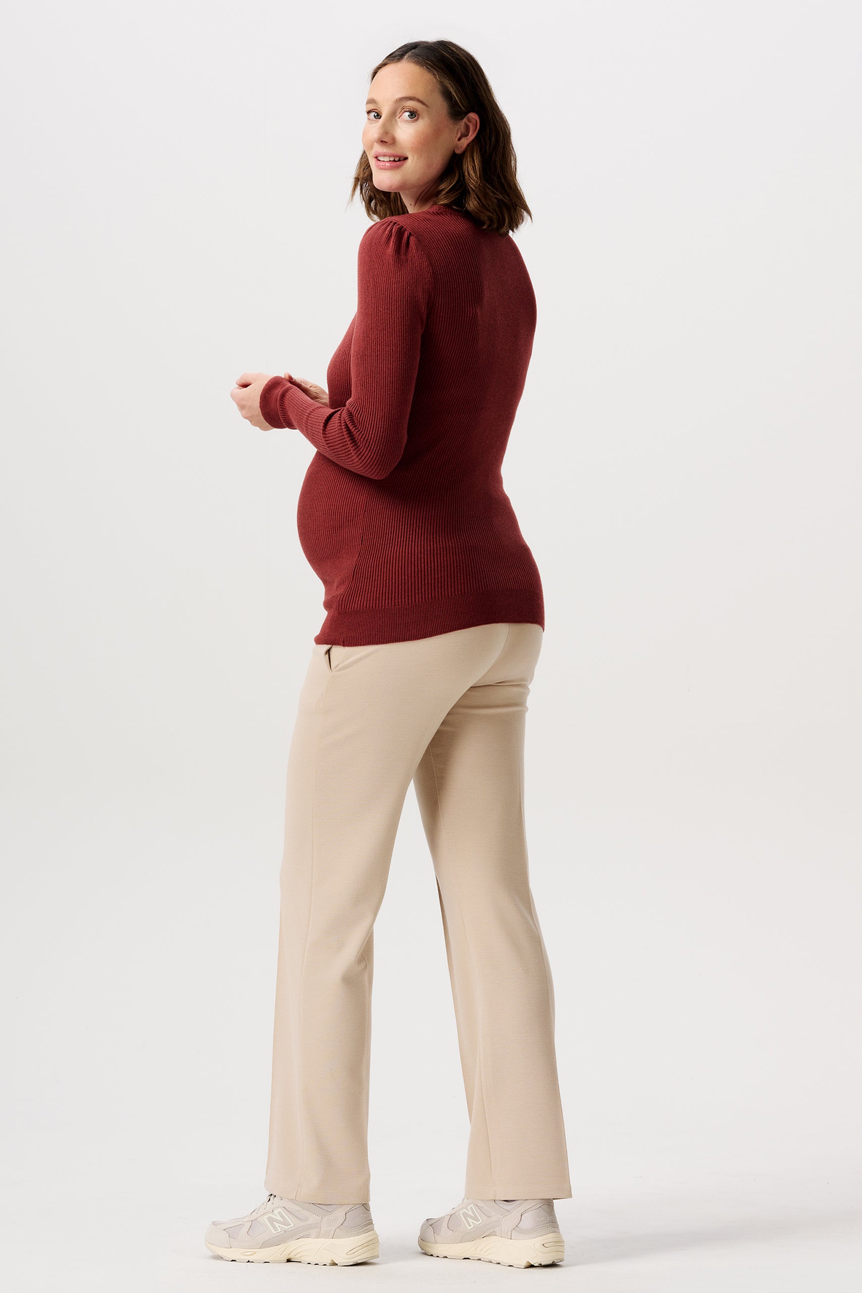 Maternity trousers, straight leg, sand – Mamarella GmbH