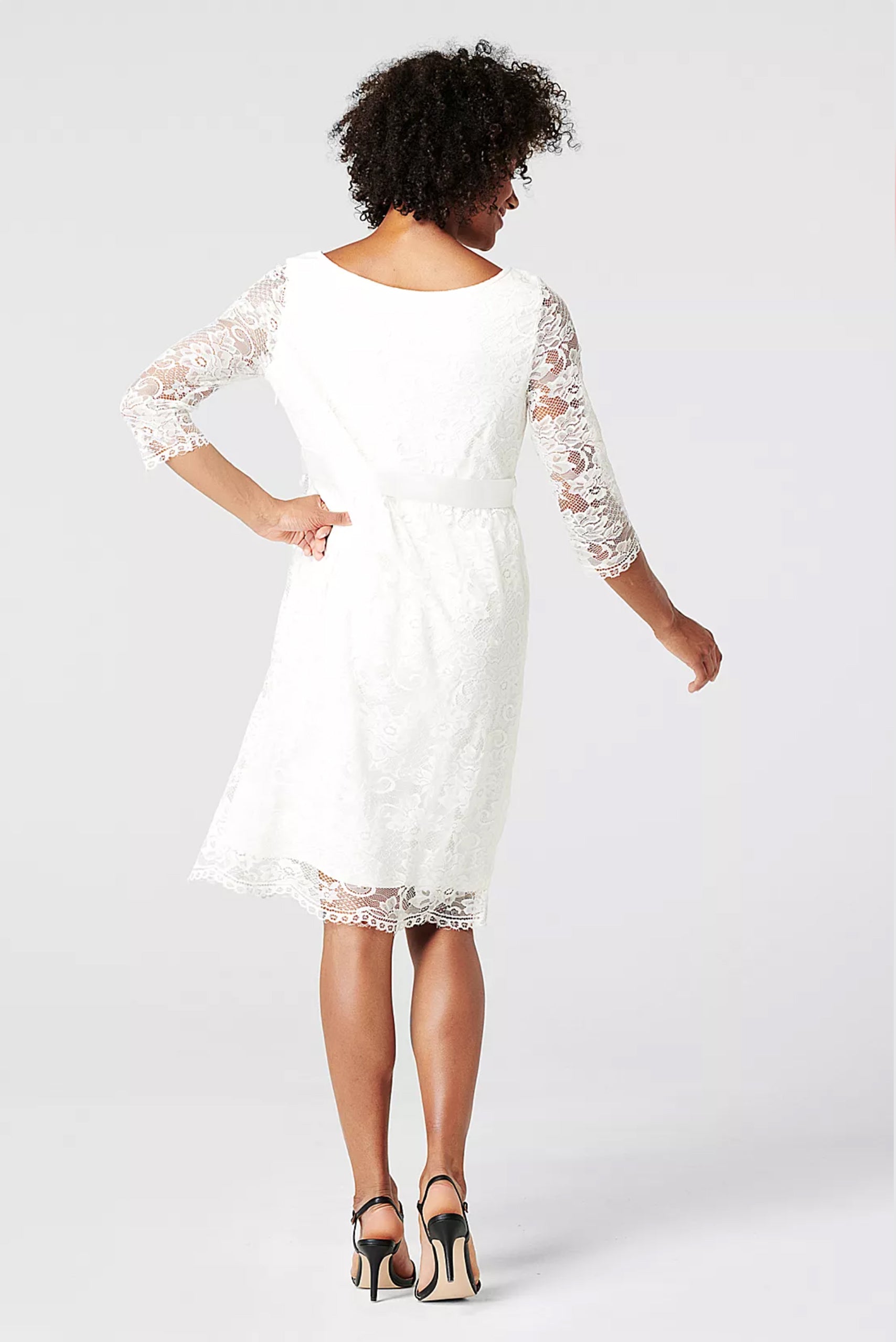 Maternity lace wedding dress with 3/4 sleeves – Mamarella GmbH