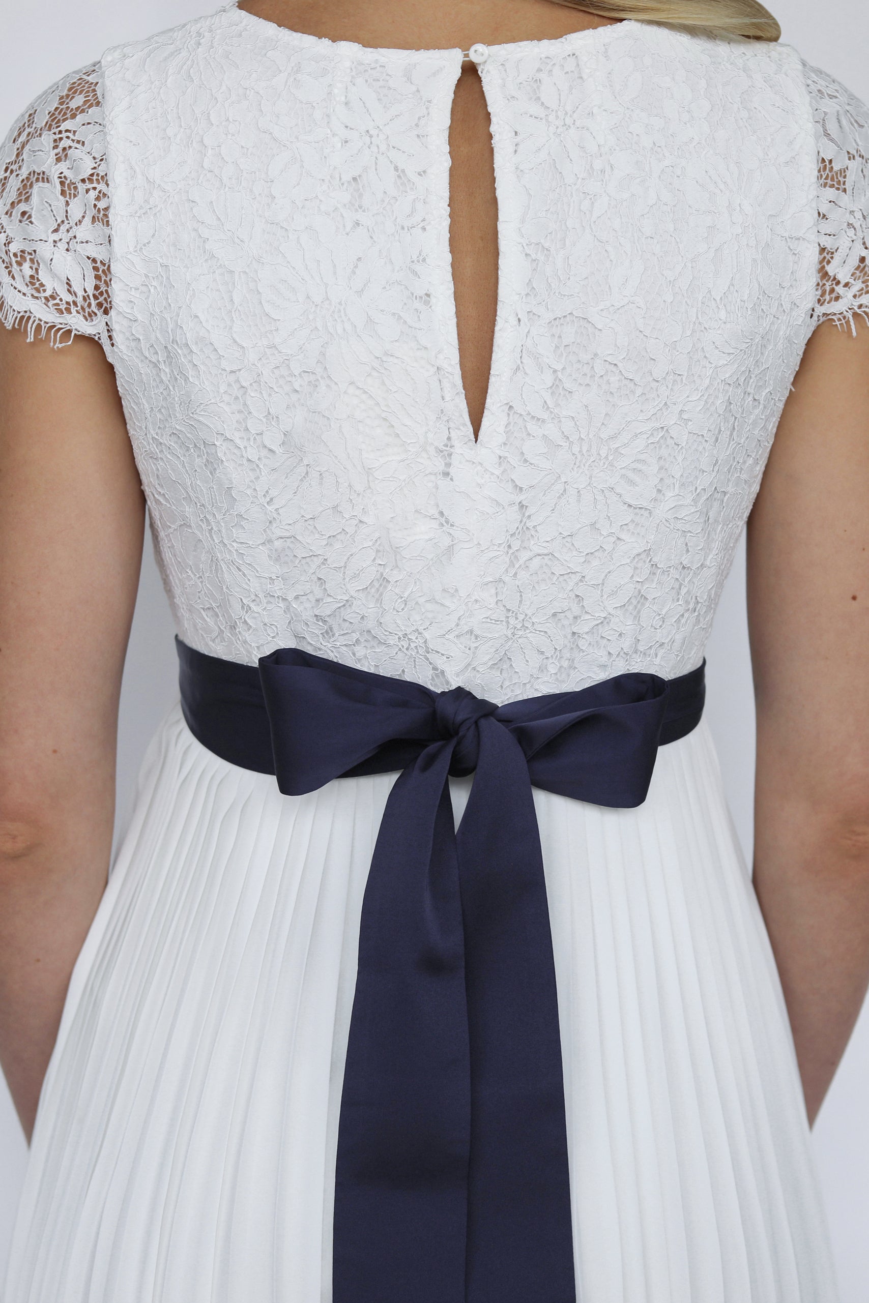 Vintage Brautkleid Schärpe mit Schmucksteinen navy – Mamarella GmbH