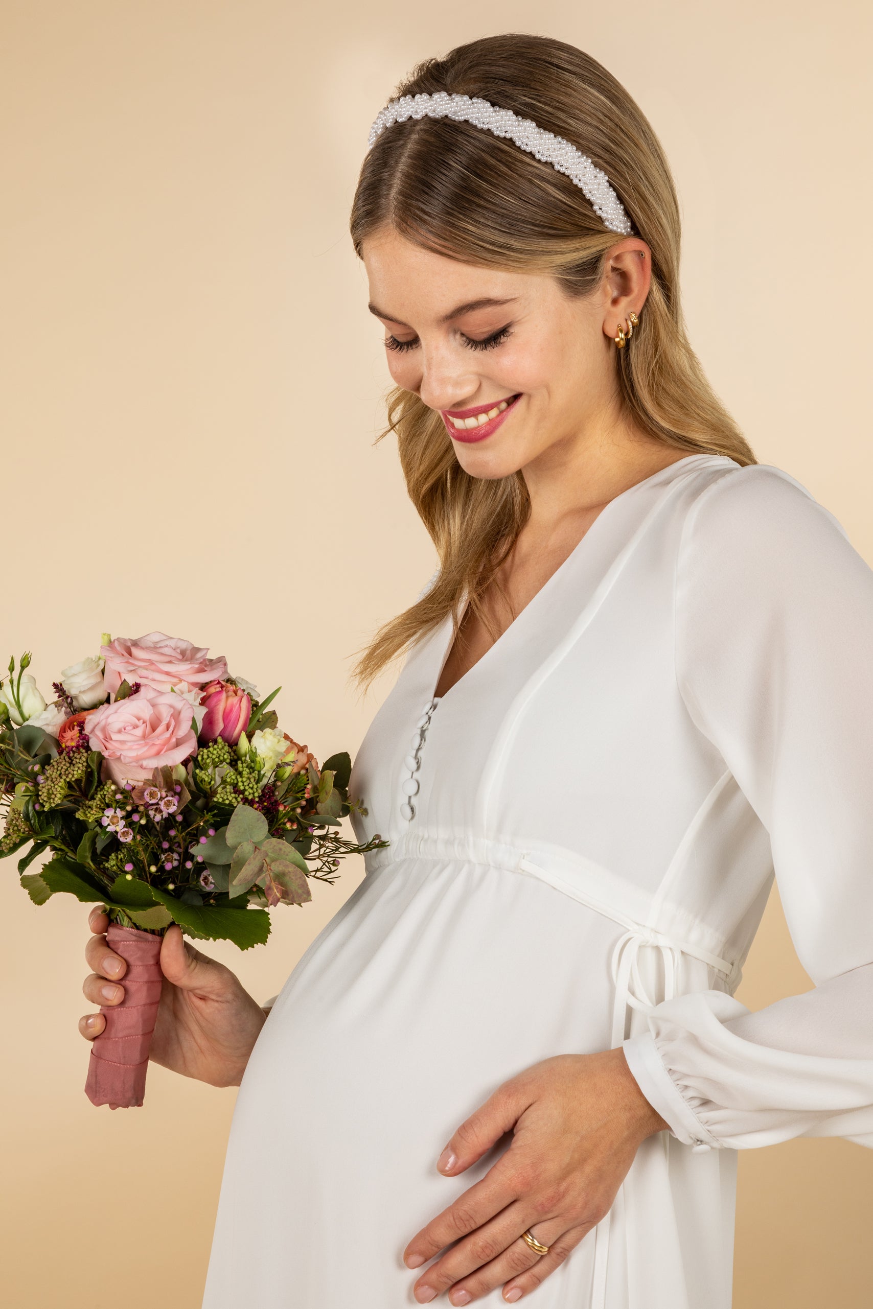 Boho maternity wedding dress with ruffles – Mamarella GmbH