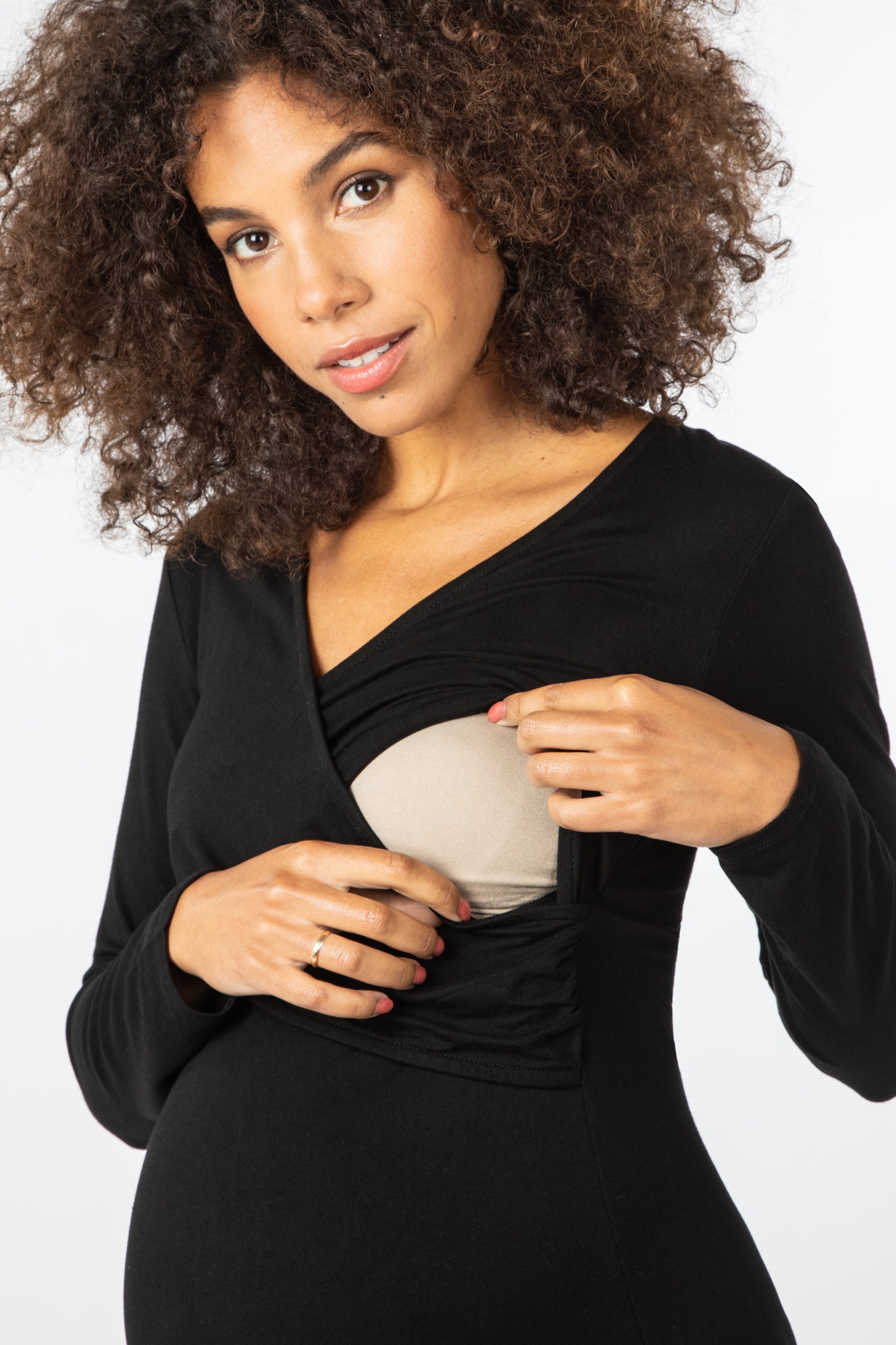 Eco Viscose Maternity and Nursing Shirt, Black – Mamarella GmbH