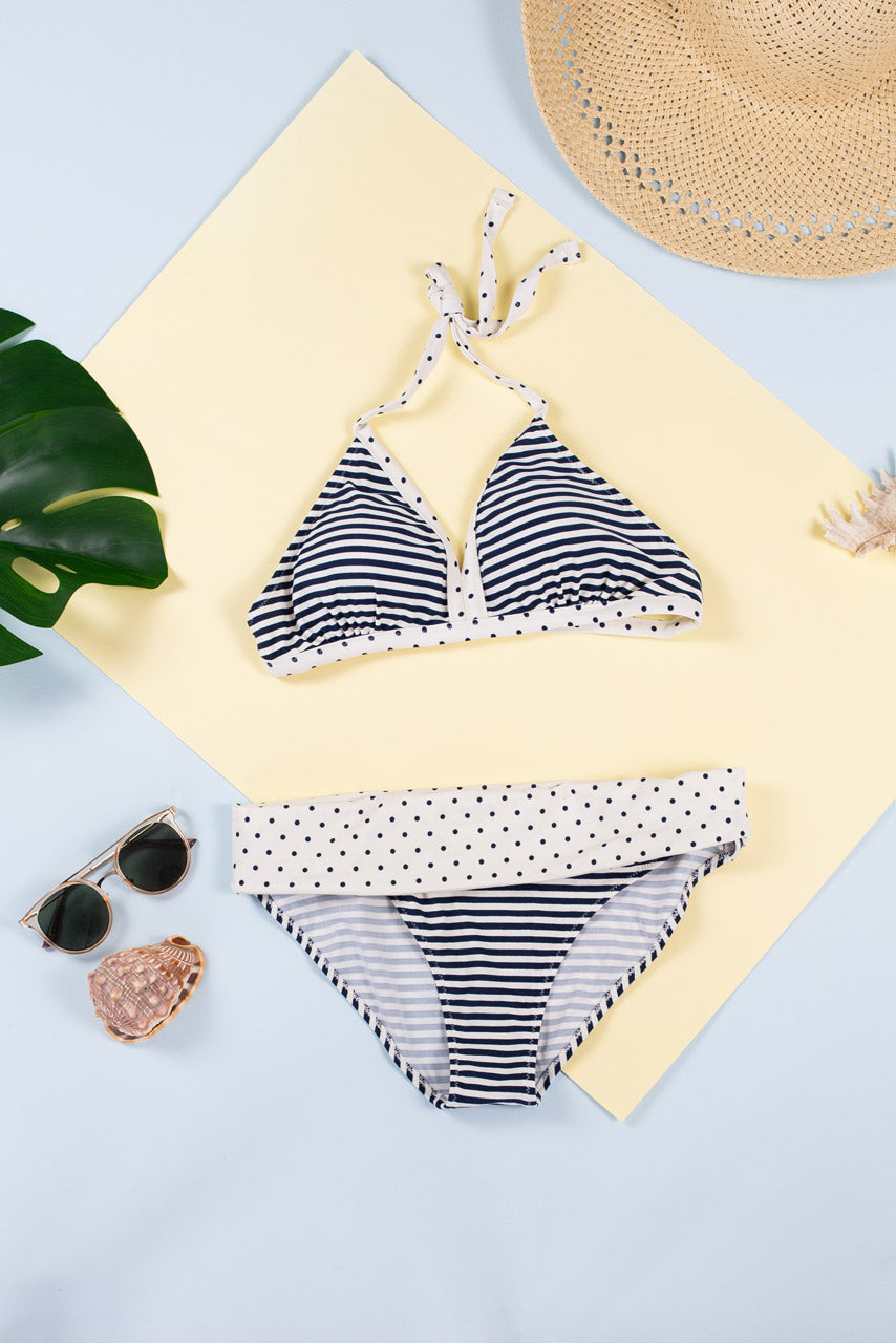 Dreiteiler Umstands-Tankini und Bikini Streifen – Mamarella GmbH